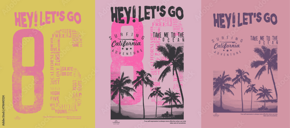 Summer print Design for beach vibes, women's girls color tone text ...
