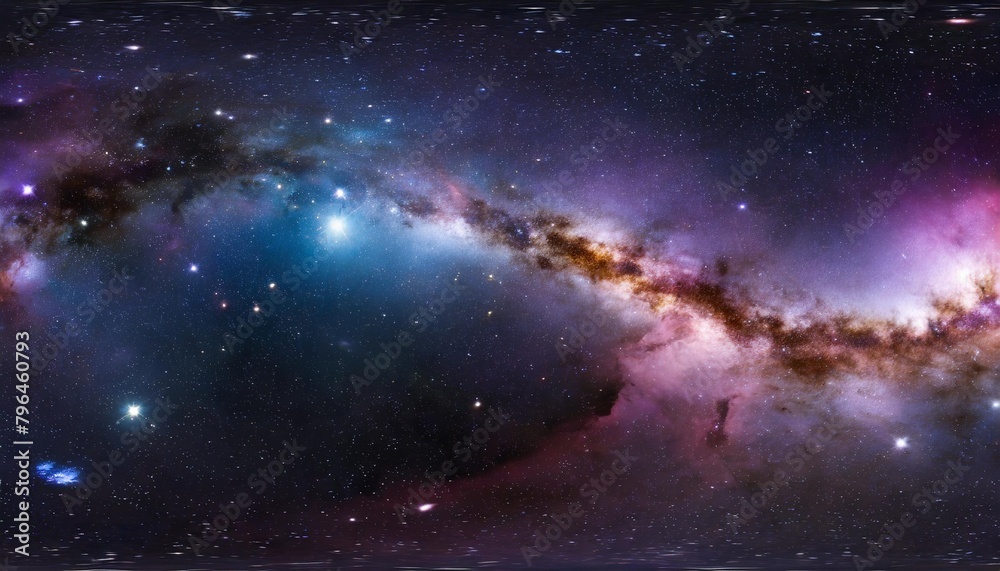 360 degree space background with nebula and galaxy equirectangular ...