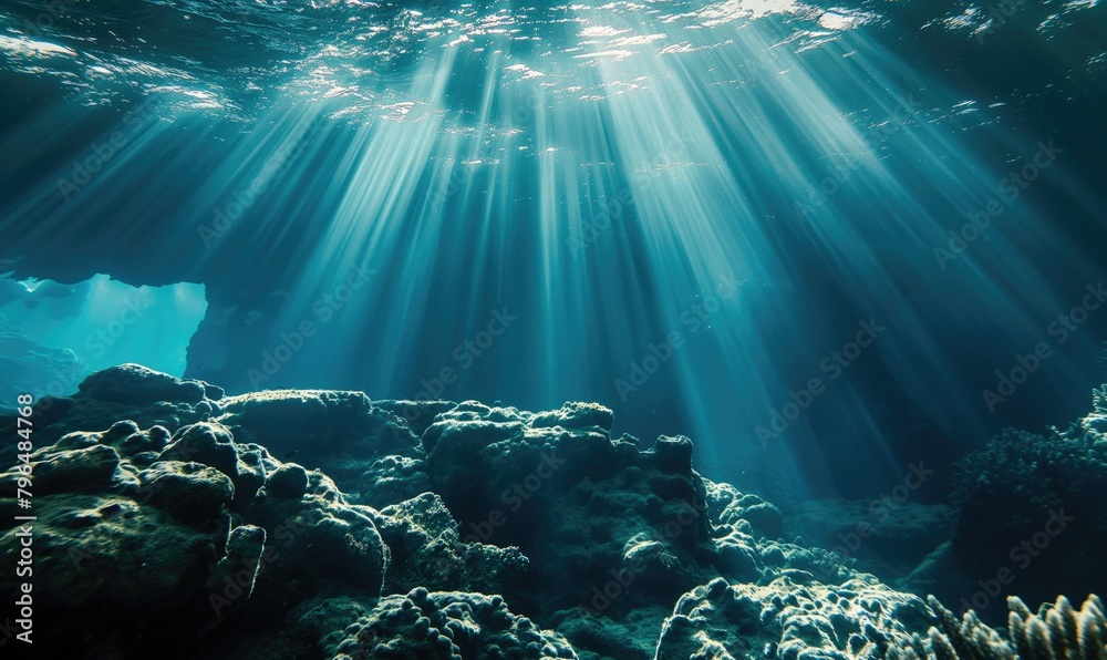 Global oceanic water environment protection concept with a light ...