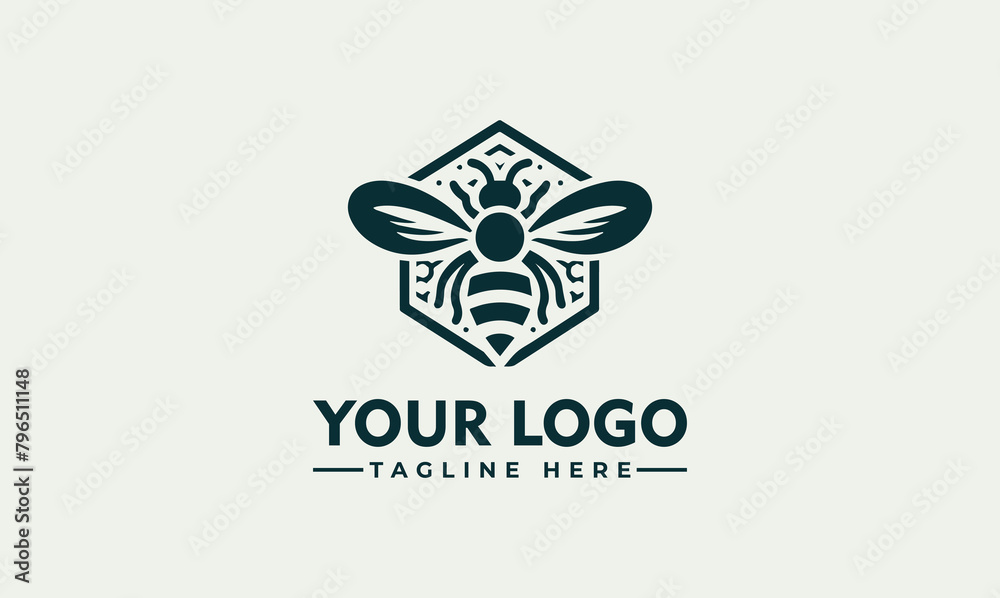 simple bee vector logo design Honey bee line art logo icon mascout ...