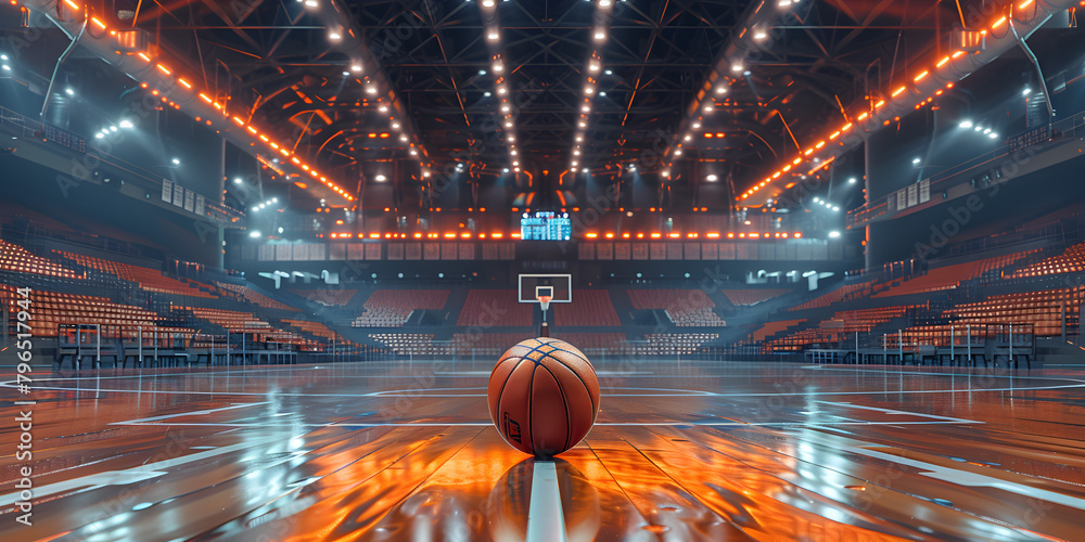 Wallpaper of Basketball Court Basketball Arena Background Courtside ...