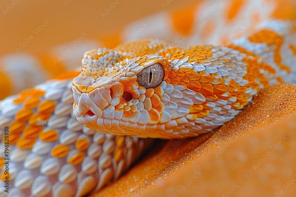 Sidewinder Rattlesnake: Moving across desert sand with characteristic ...
