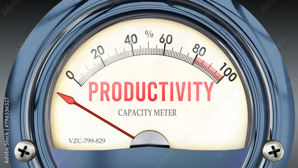 Productivity and Capacity Meter that hits less than zero, showing an ...
