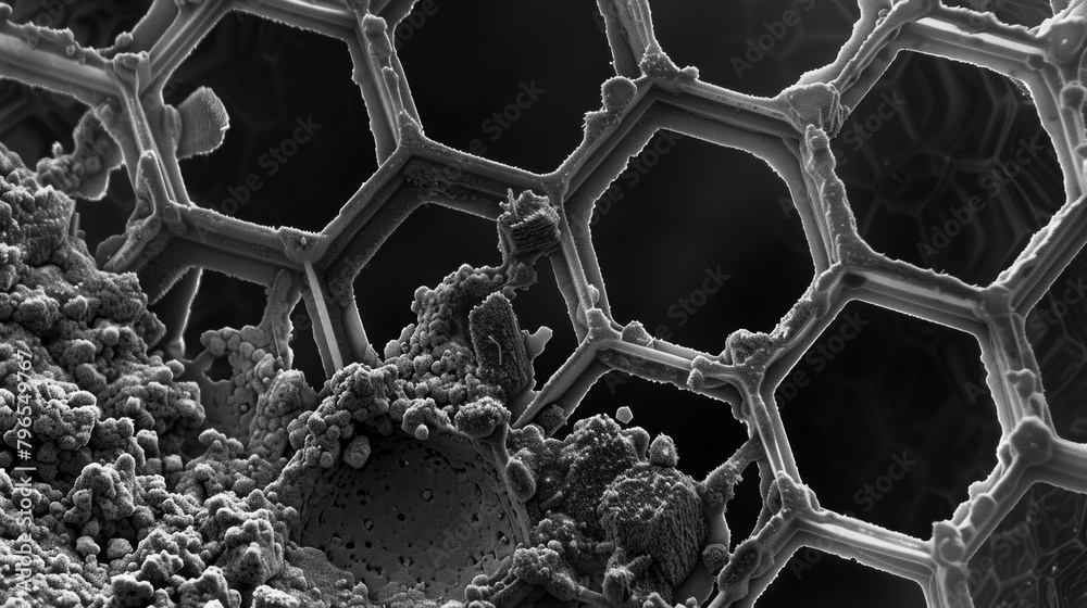 An Electron Microscope Image Of A Graphene Transistor With Minute Details Of Its Structure