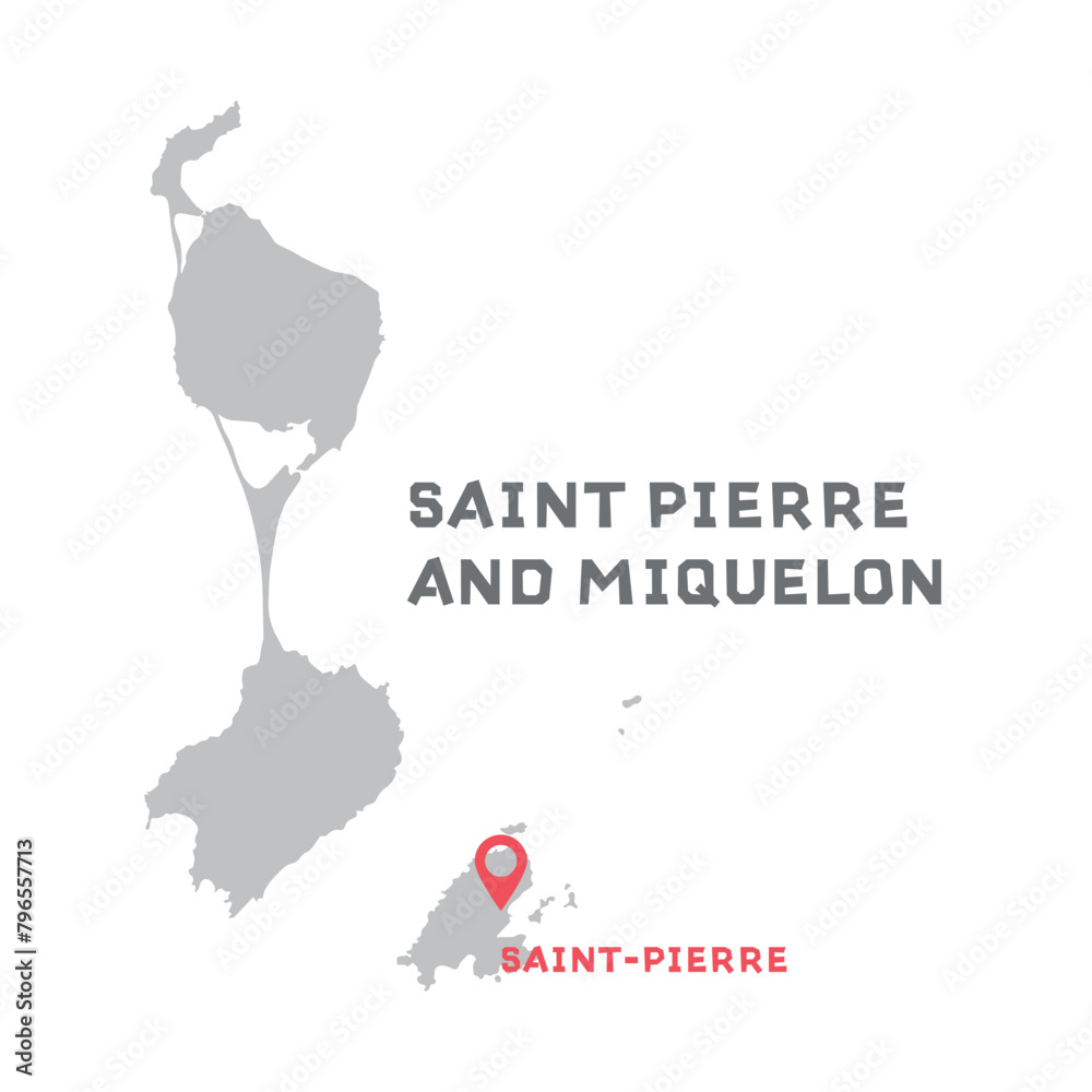 saint pierre and miquelon vector map illustration, country map ...