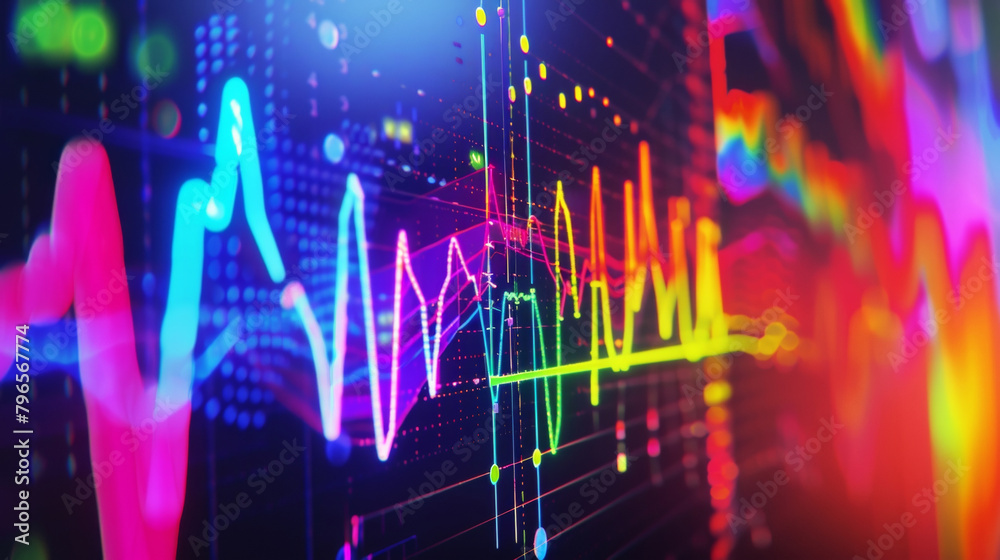 A closeup of a computer screen showing a graph depicting the absorption ...