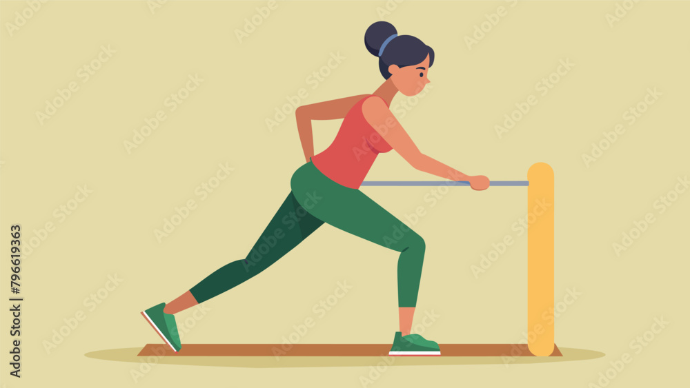 A person standing with their feet hipwidth apart using a resistance ...