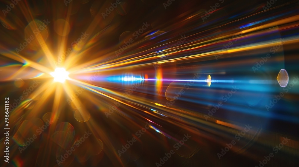 Moving traffic. Light speed background Abstract golden neon light lines ...