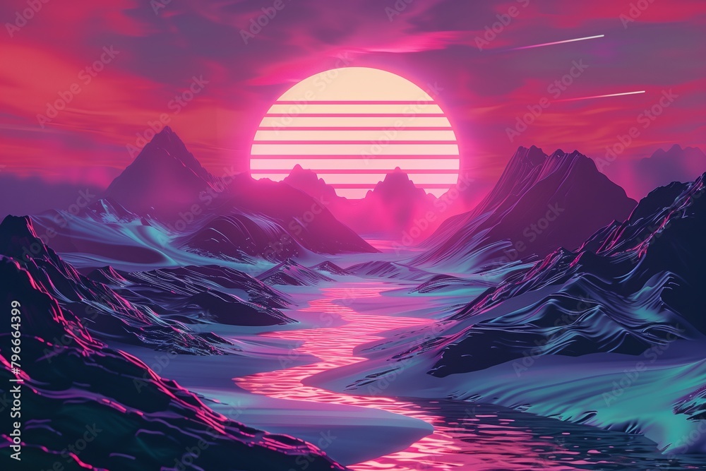 Neon Dreams: Synthwave Album Cover Art with Retro Futuristic Vibes ...