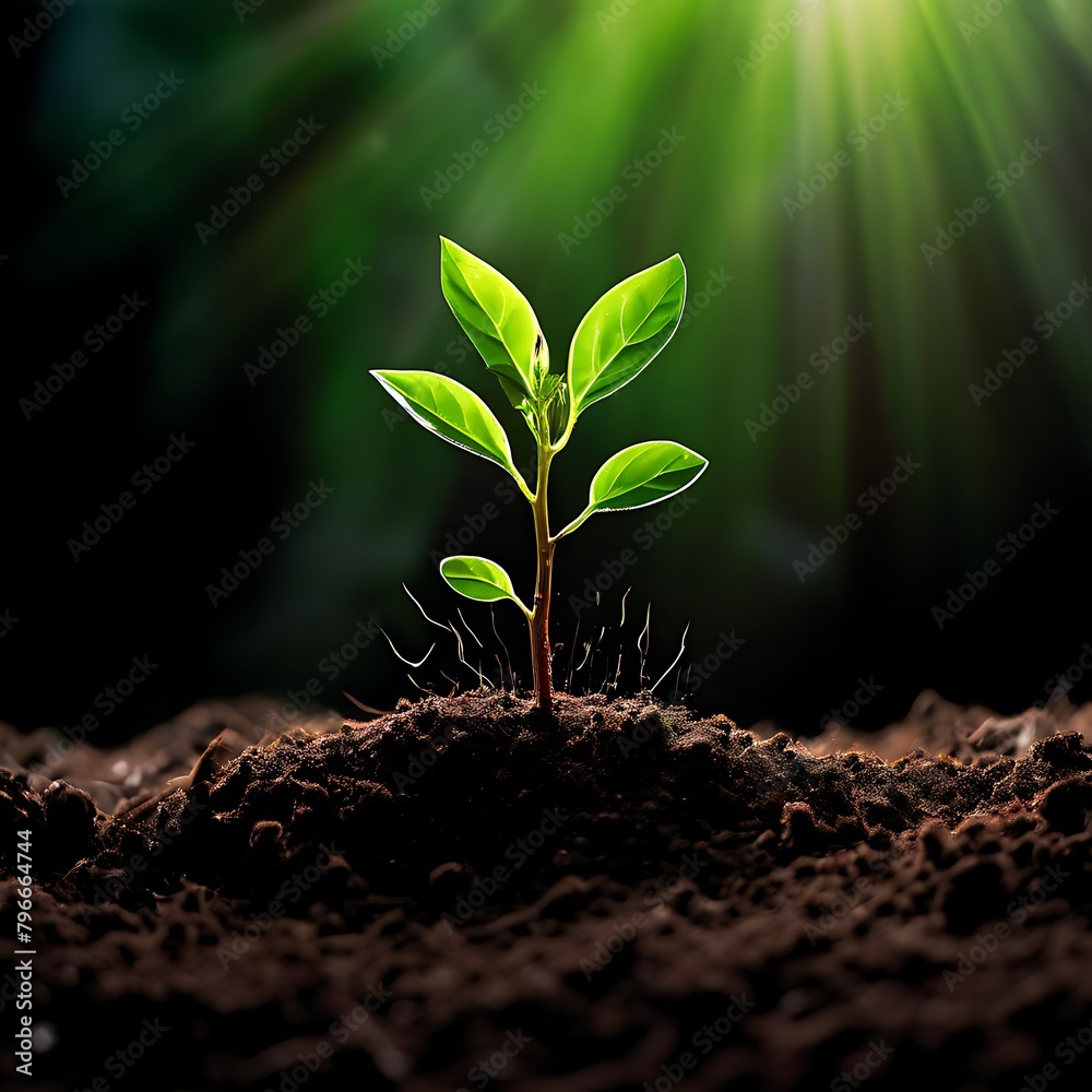 young plant sprout growing up with sunshine New Life Sprouts from Rich ...