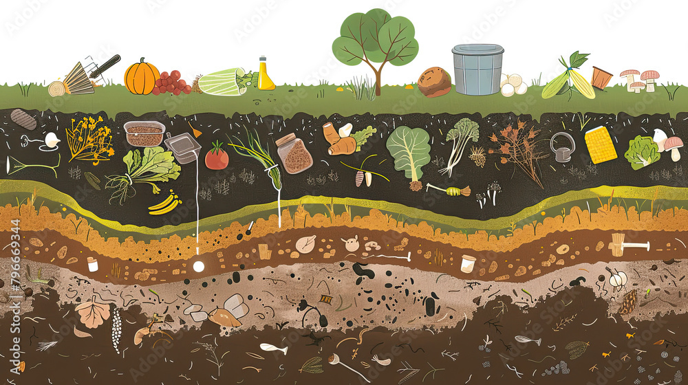 diagram detailing the composting process, from kitchen scraps to ...