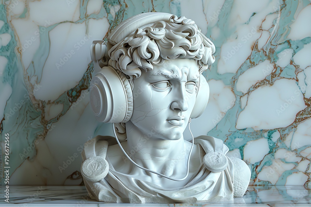 Classical Harmony Place headphones gently around the head of a ...