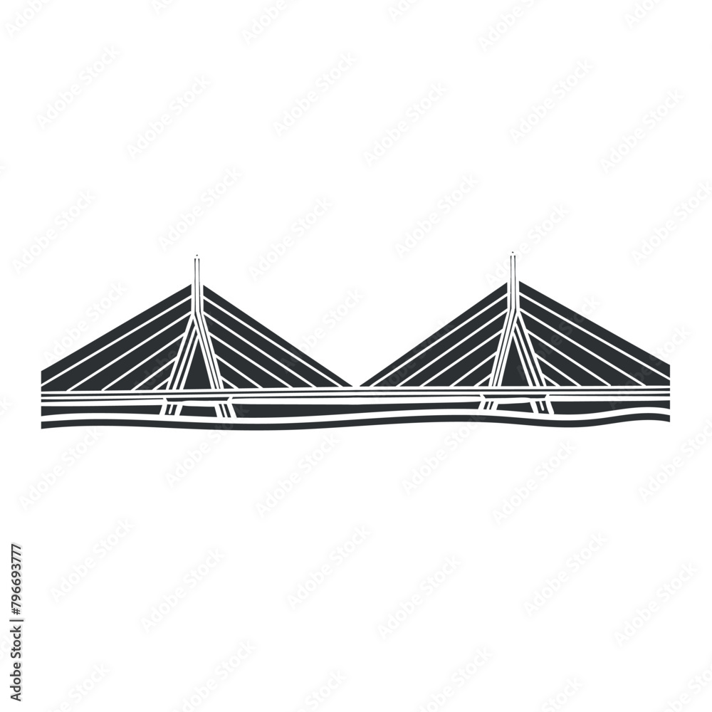 Bridge Icon Silhouette Illustration. Building Vector Graphic Pictogram ...