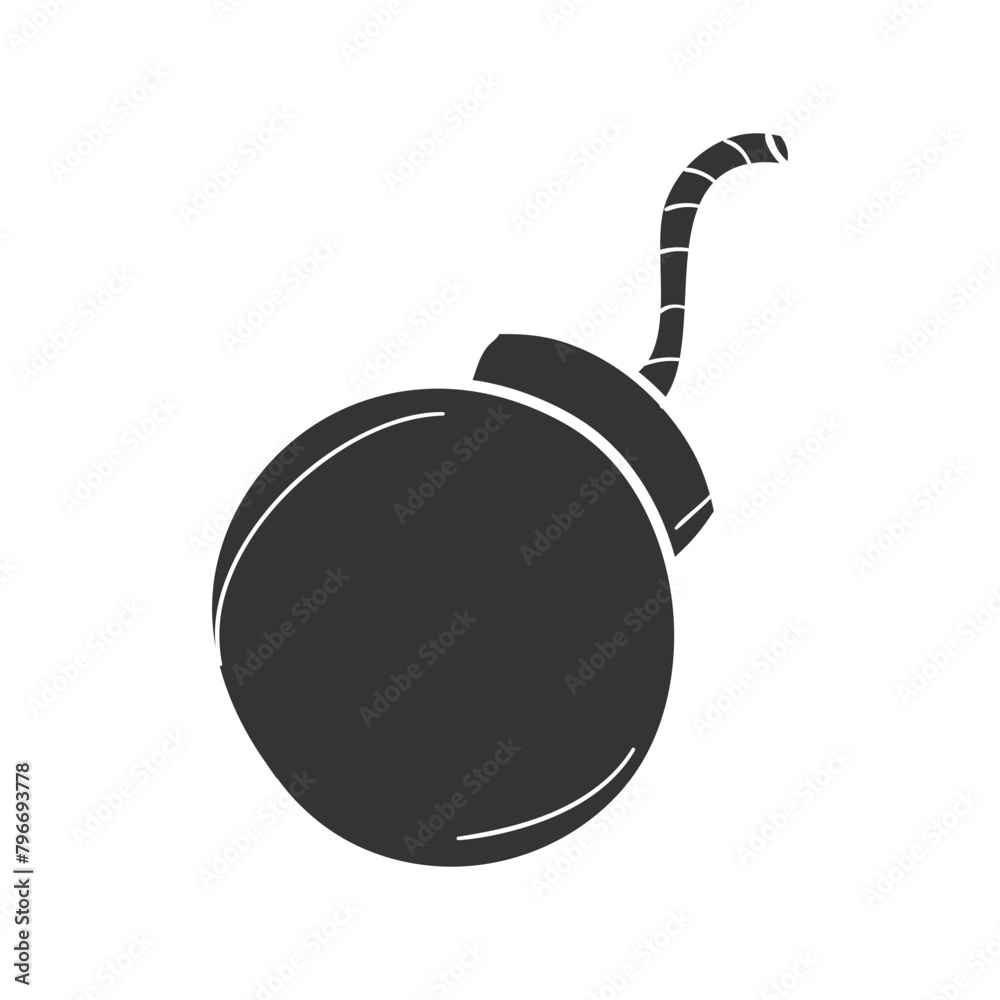 Bomb Icon Silhouette Illustration. Explosion Vector Graphic Pictogram ...