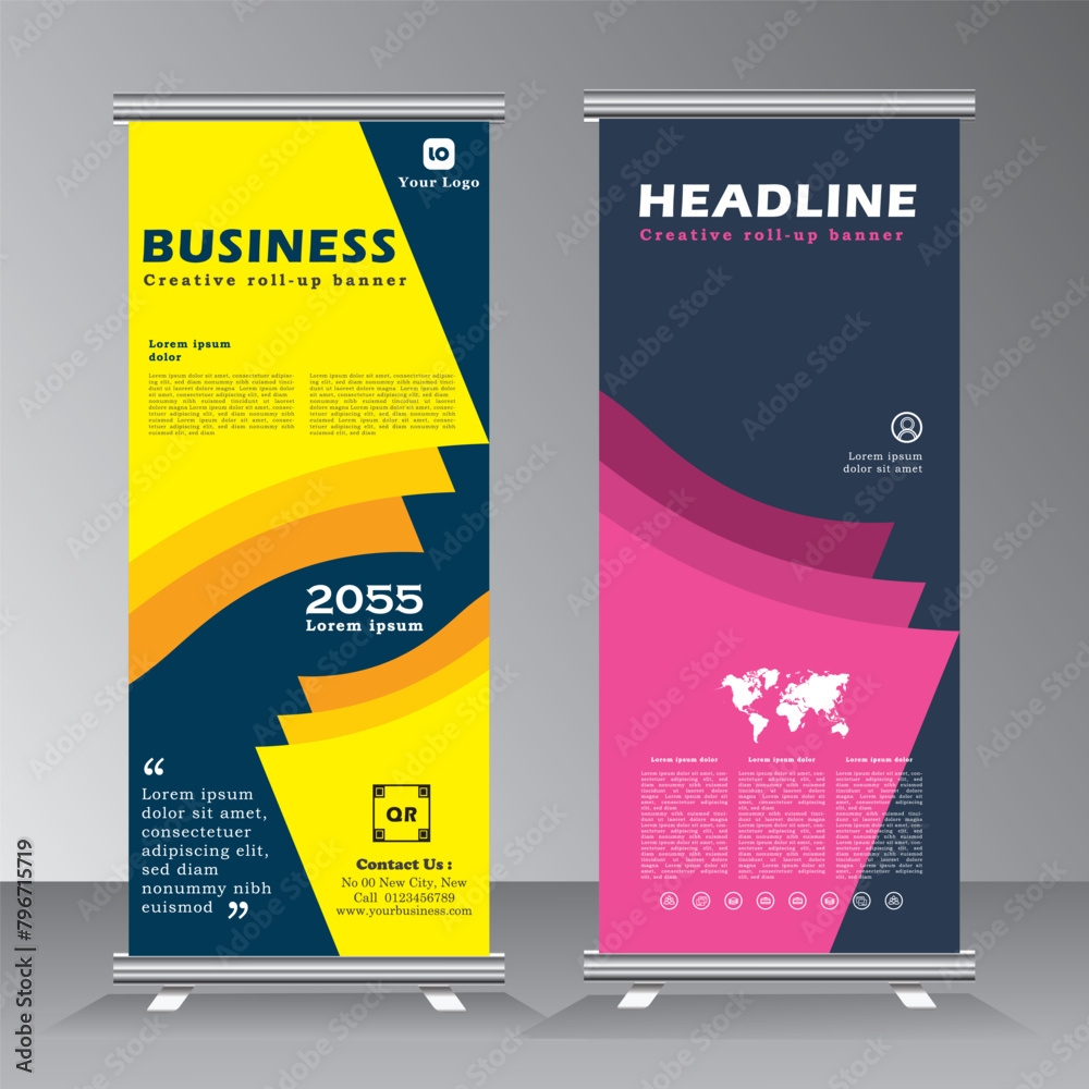 Vertical banner design template, abstract banner background. standing ...