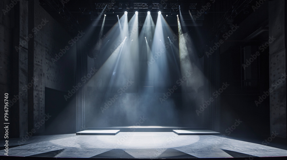 An empty stage bathed in spotlight, awaiting a contemporary dance ...