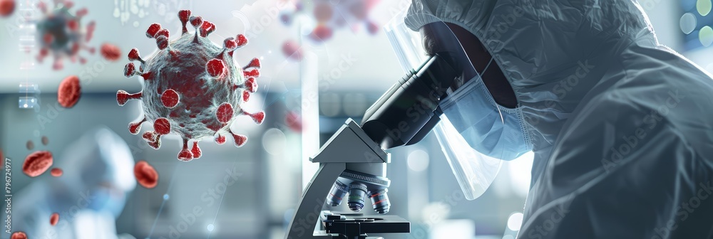 In the quiet of the lab, scientists scrutinize the virus under the ...