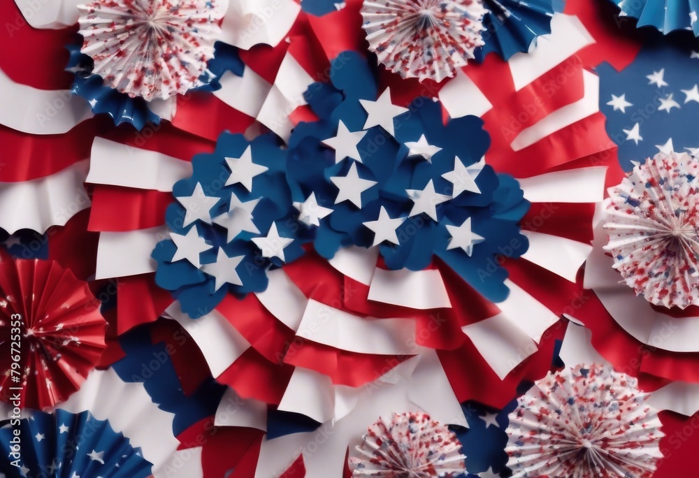 'banner American mockup stars. Independence Day USA confetti colors ...