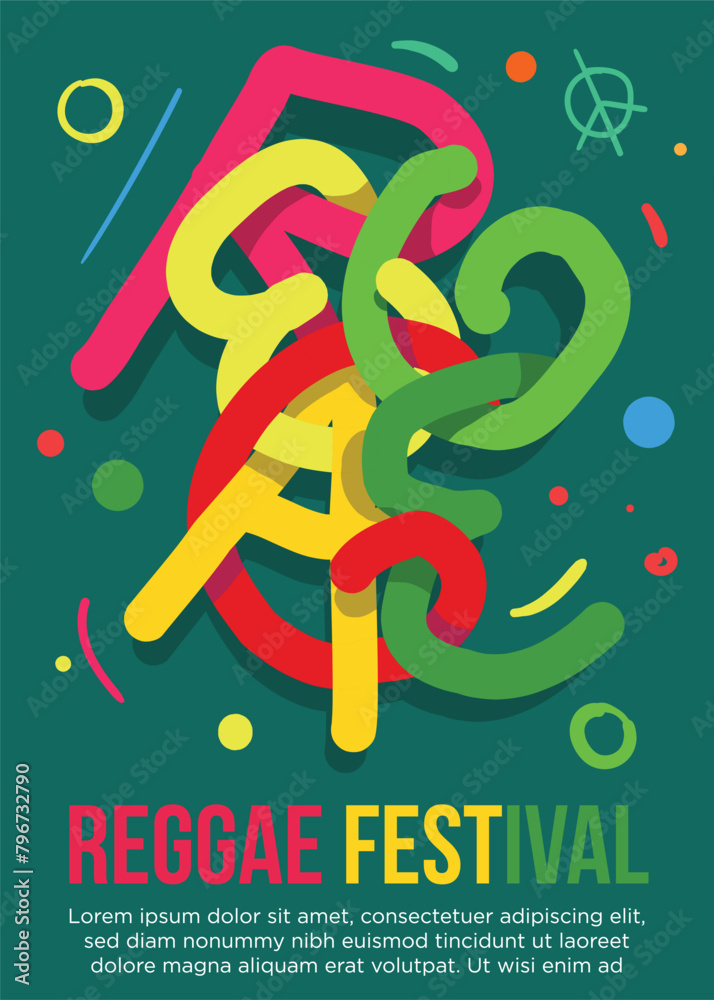reggae text typography poster. abstract prehistoric images reggae ...