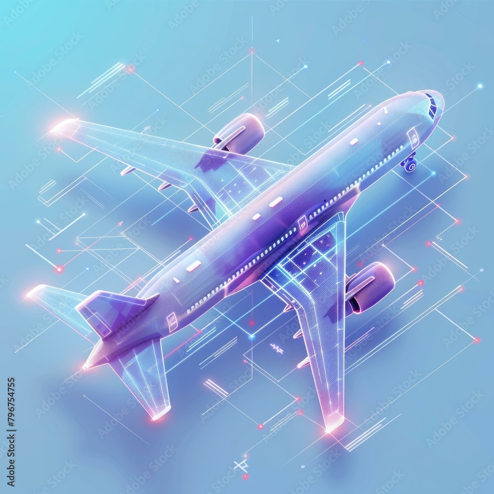 b'Airplane blueprint showing the internal structure' Stock Illustration ...