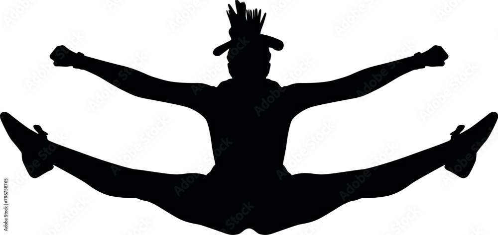 Cheerleader Jump SVG Cut File for Cricut and Silhouette, EPS Vector ...