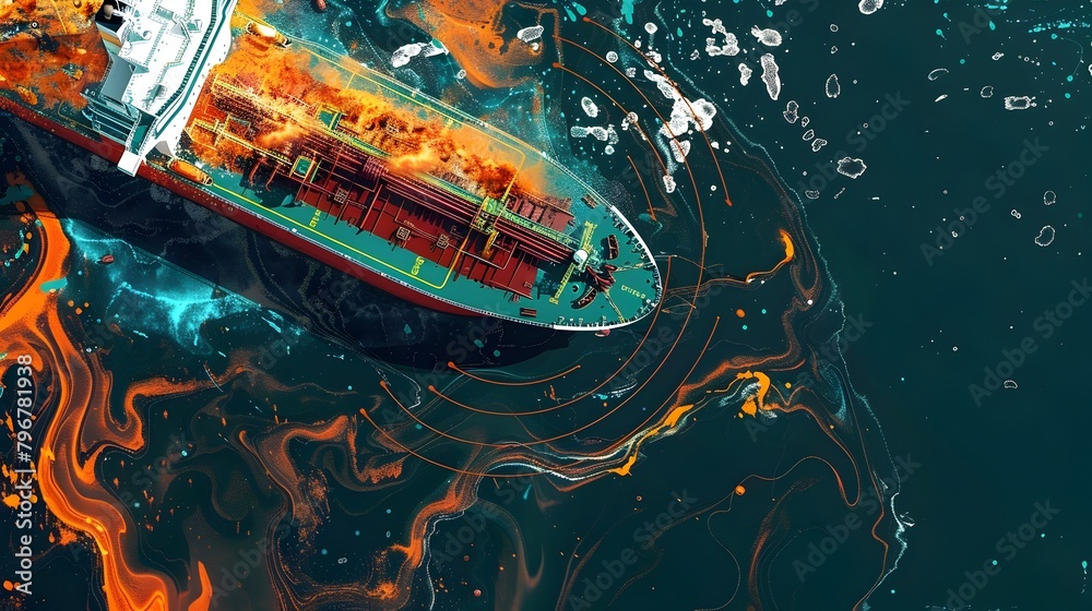 Illustrated Infographic Charting Oil Spill Prevention and Environmental ...