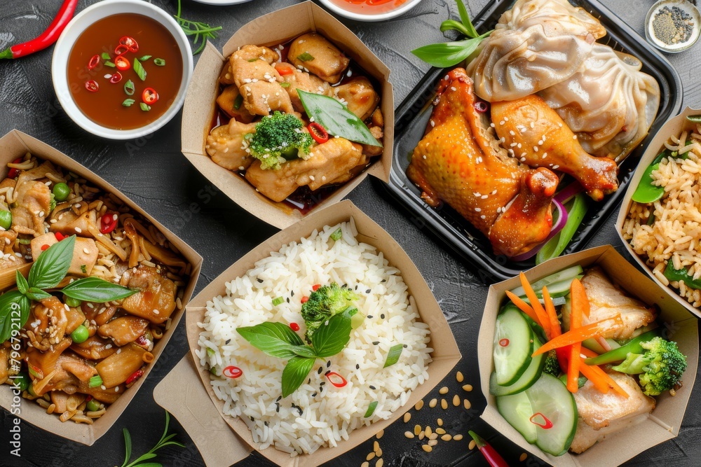 Prepare fresh ingredients in sandwich boxes for vegan meals, ensuring ...