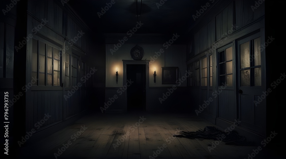D Rendering of a Scary Monster in a Haunted House. Concept 3D Rendering ...