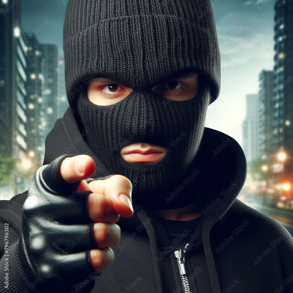 Gang member with guns, doing gang signs, wearing ski masks, balaclavas ...