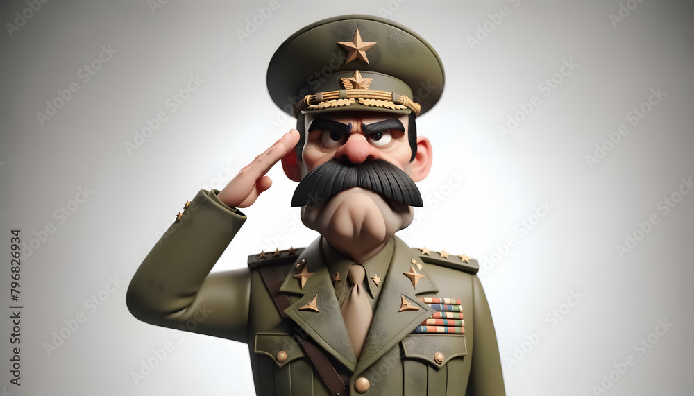Military General 3D Caricature, Comical Military General Caricature: 3D ...