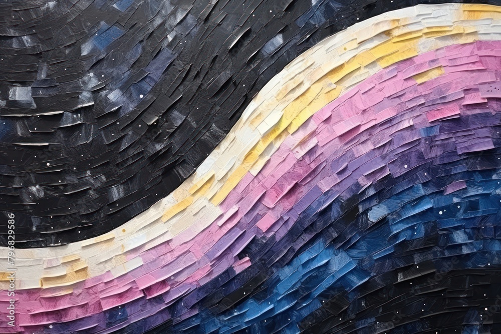 Abstract night sky ripped paper collage art painting backgrounds. Stock ...
