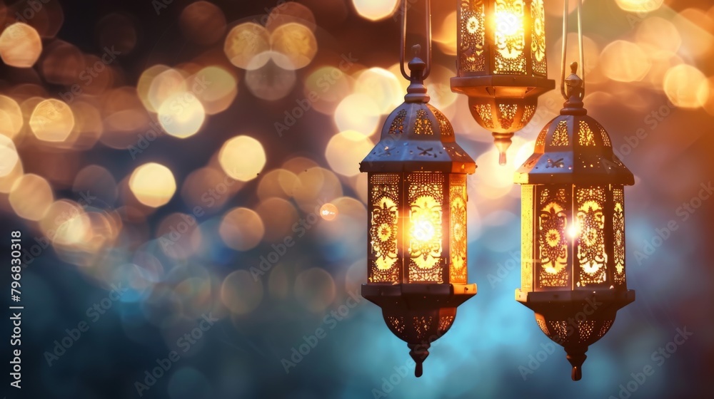 Islamic lantern background for muslim celebration day greetings Stock ...