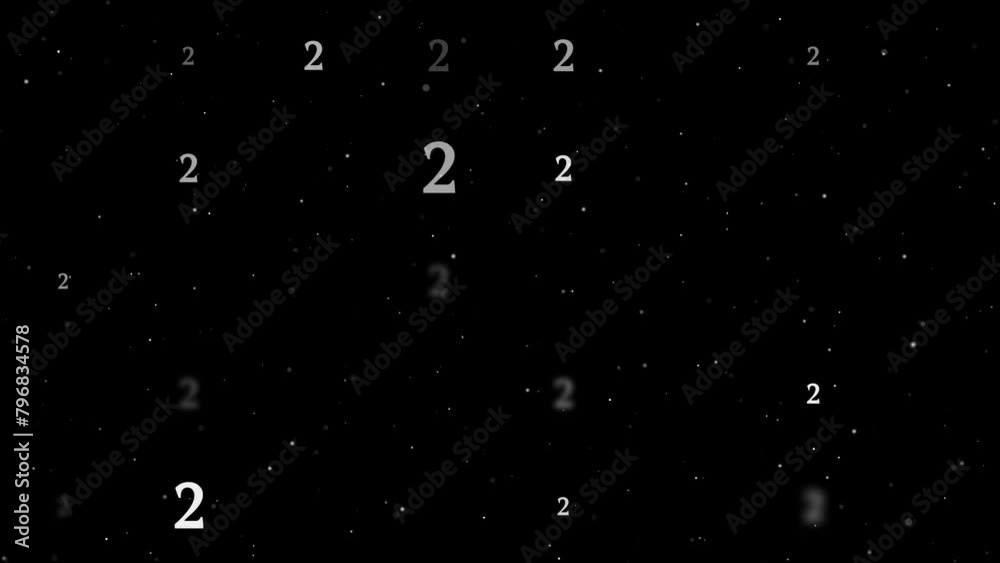 Template animation of evenly spaced number two symbols of different ...