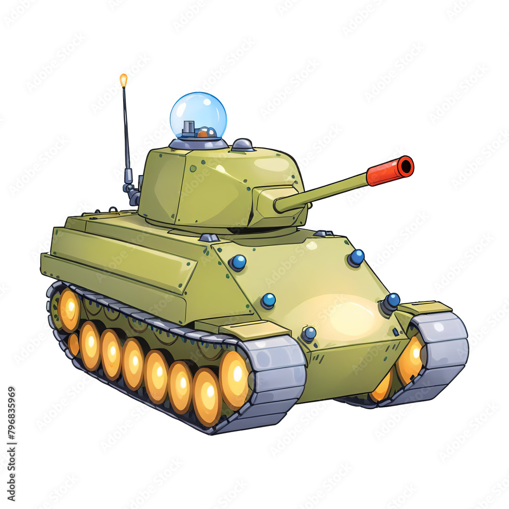 Toy Tank Hand Drawn Cartoon Style Illustration Stock Illustration ...