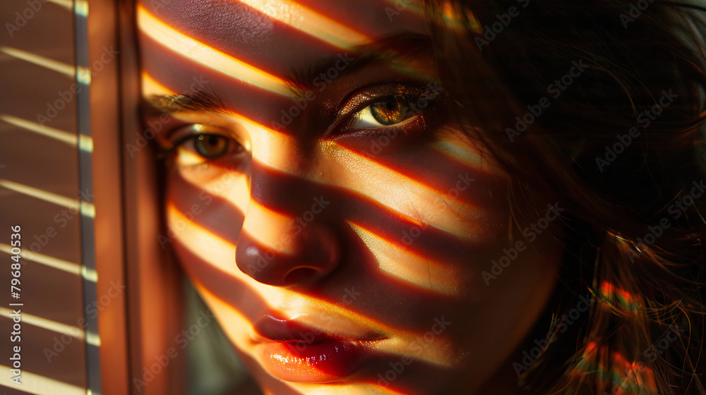 face, window, woman, light, reflection, background, glass, house, head ...