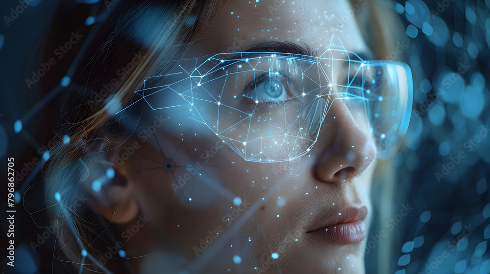 Professional Wearing Smart Glasses in Modern Minimalist Attire Stock ...