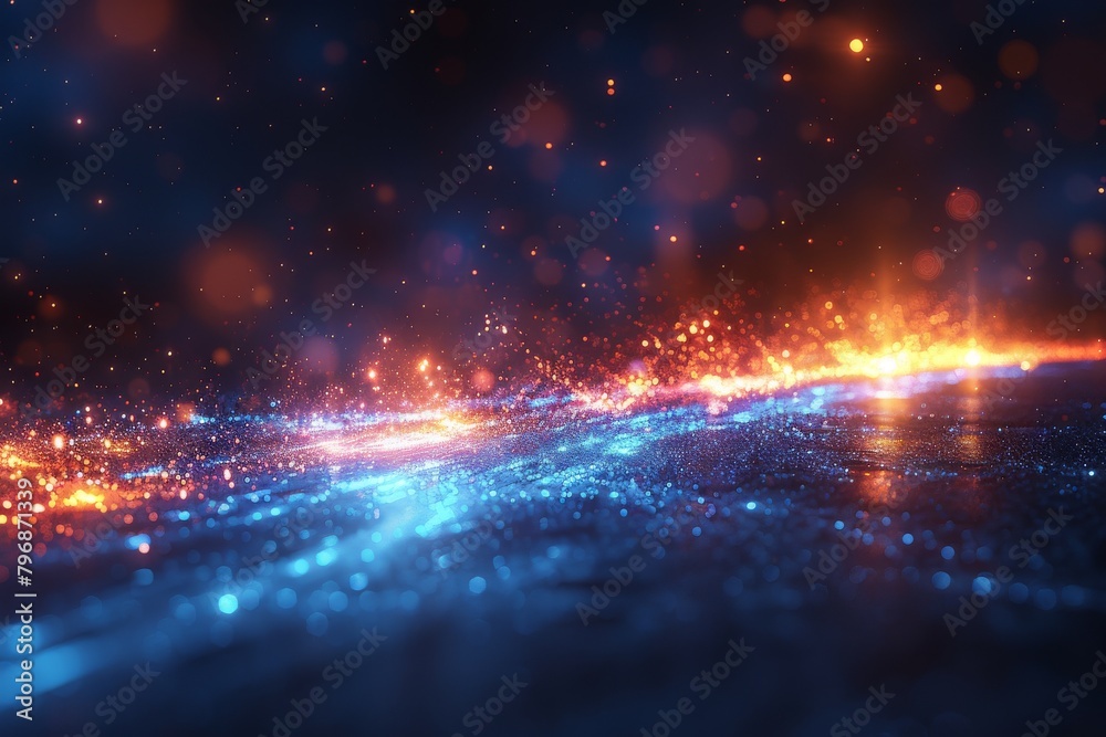 Dynamic light trails in a spectrum of colors give the sense of high ...