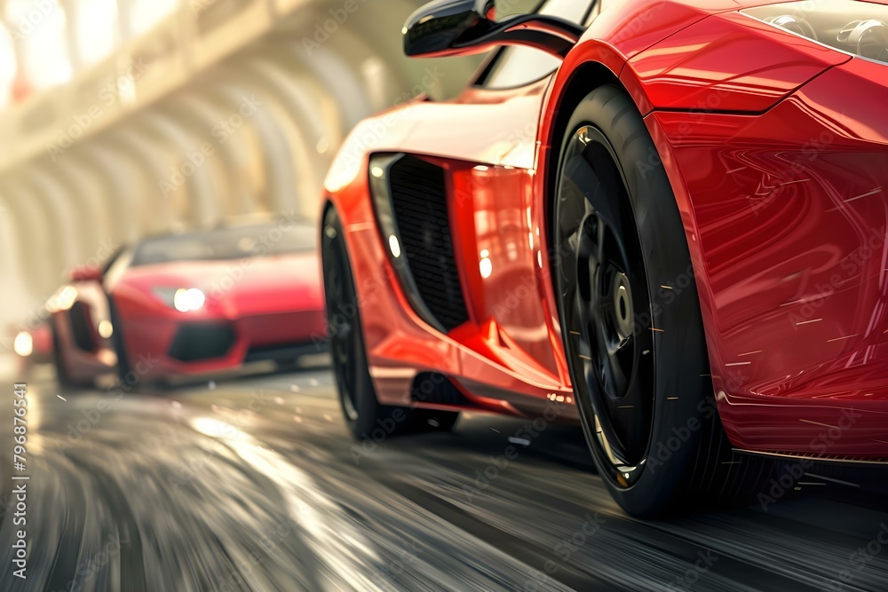 Description A fast and modern luxury car race in a transportation drive ...