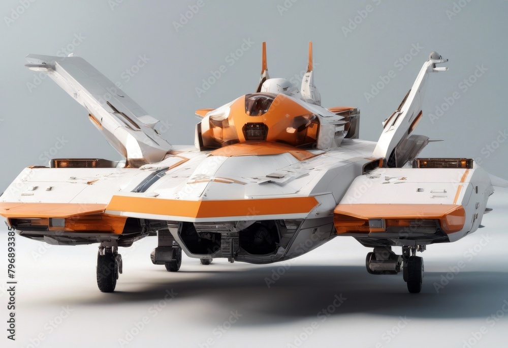 'illustration 3d scratched isolated old spaceship fi metal background ...