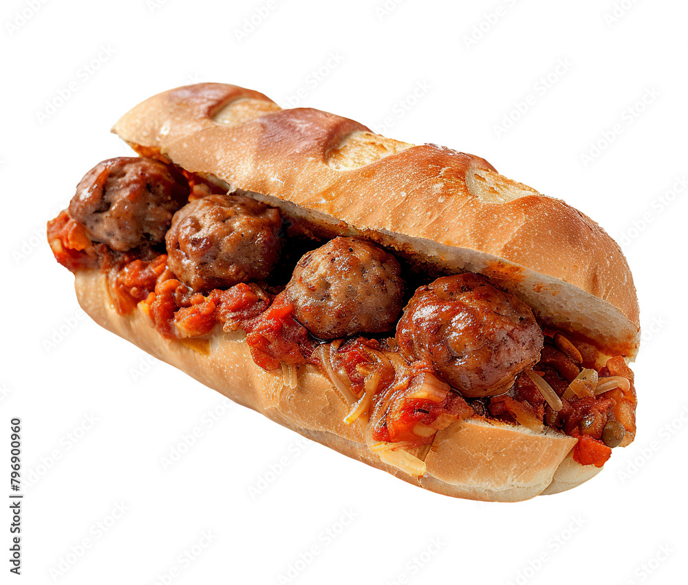Meatball sandwich isolated on transparent background Stock Photo ...
