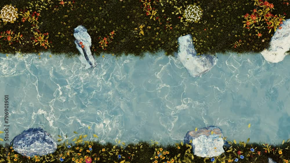 a person running in a stream. 3d animation of a man running in a river ...