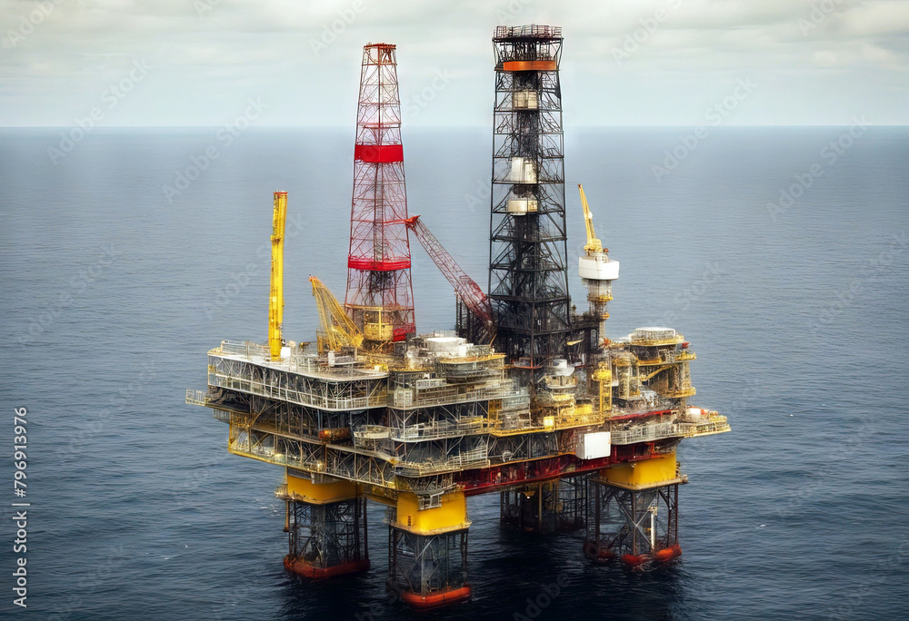 'oil offshore petroleum platform natural drilling gas Aerial process ...