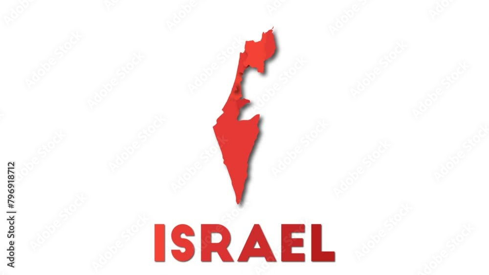 Israel map showing regions. Animated country map with title. 4k ...