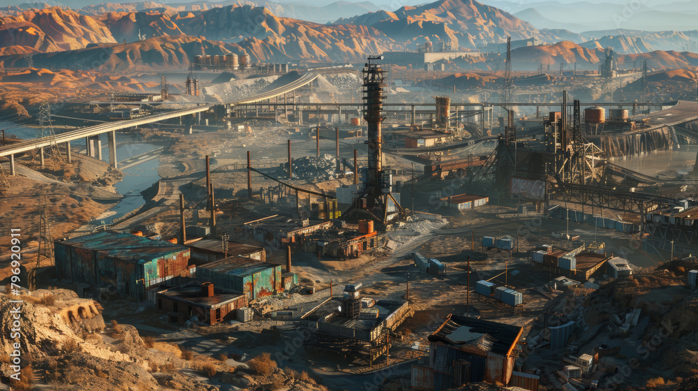 Post-Apocalyptic map with a few clear locations and settlements, like ...