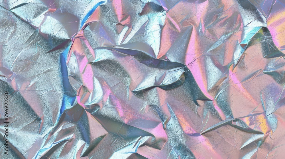 wallpaper for seamless iridescent silver holographic crumpled chrome ...