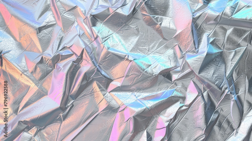 wallpaper for seamless iridescent silver holographic crumpled chrome ...
