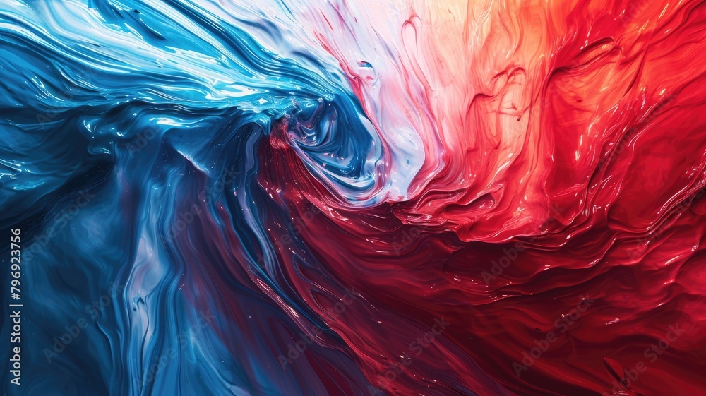 The abstract picture of the two colours between blue and red colour ...