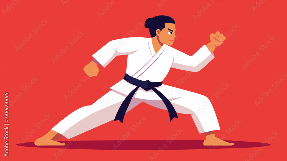 The intense concentration on the face of a black belt as they ...