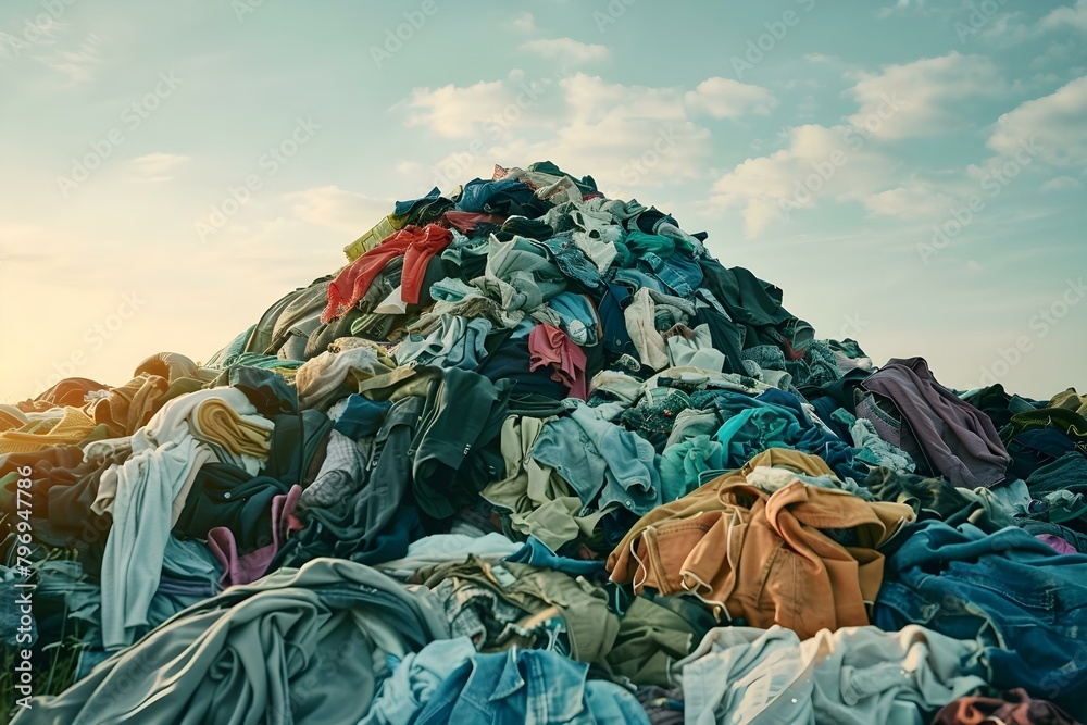 Global issue Mounting pile of discarded clothes in landfills recycling ...