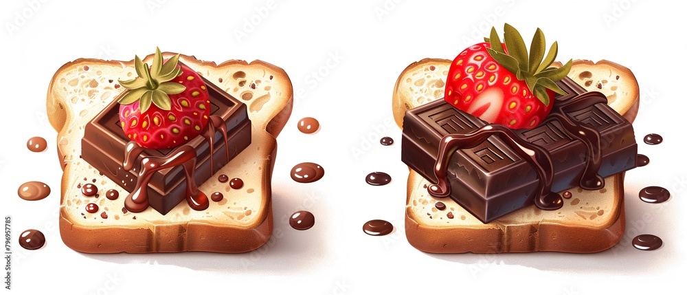 Satisfy your cravings with a 2D illustration of a chocolate and ...
